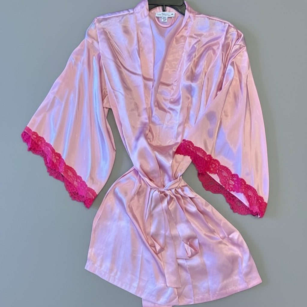 PINK SATIN/LACE WRAPPER – Tina Demel